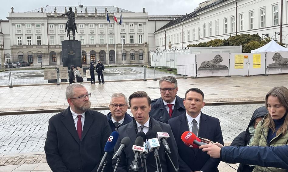 Mentzen po konsultacjach z prezydentem: zgodnie z zapowiedziami nie poprzemy rządu PO ani PiS ...